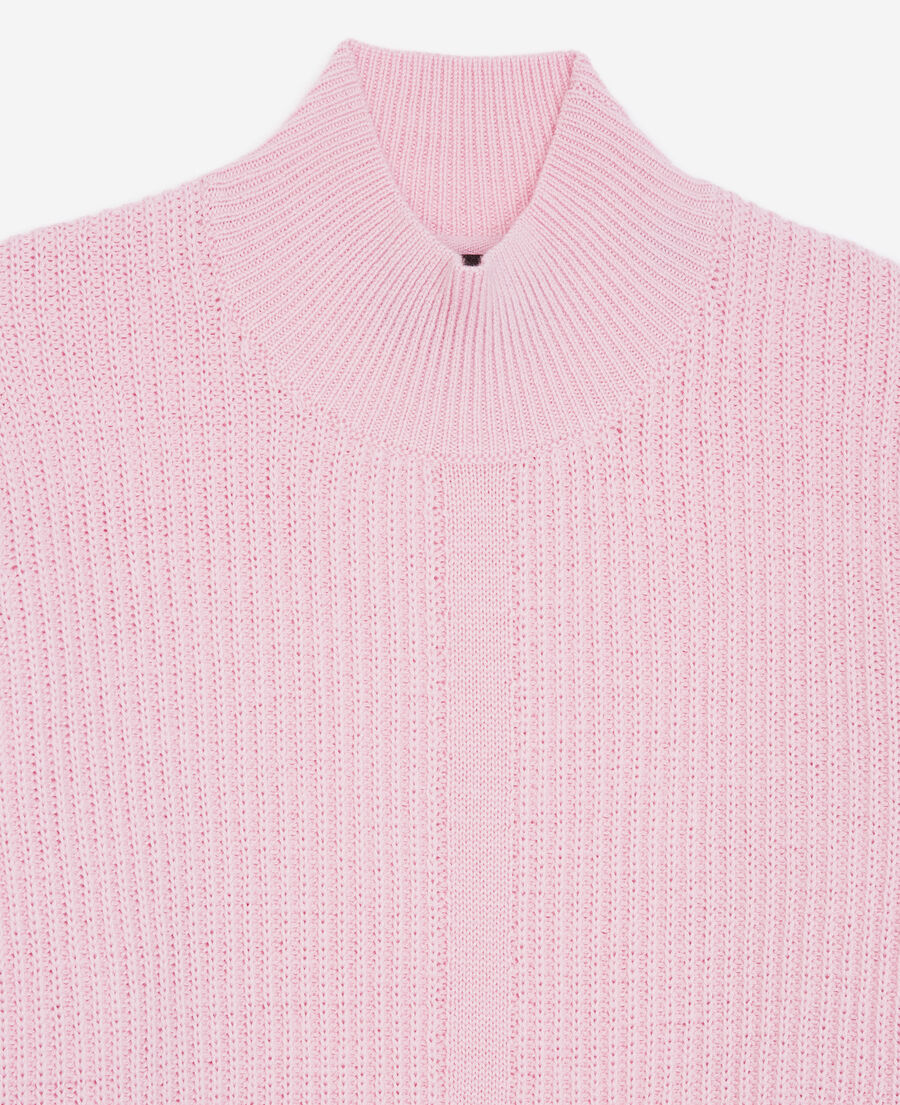 Roomy light pink sweater in merino wool | The Kooples