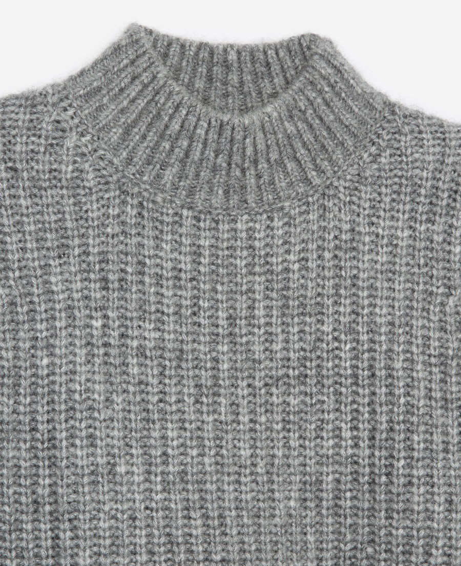 Pull gris col montant | The Kooples - France