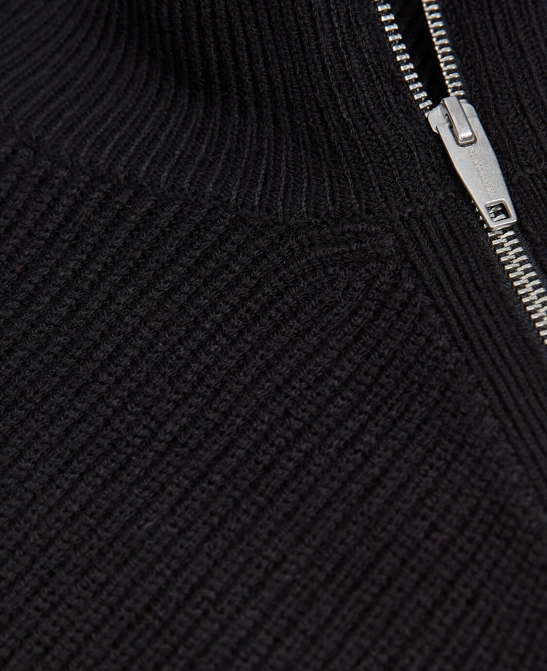 Pull noir avec zip sur l'épaule | The Kooples - France