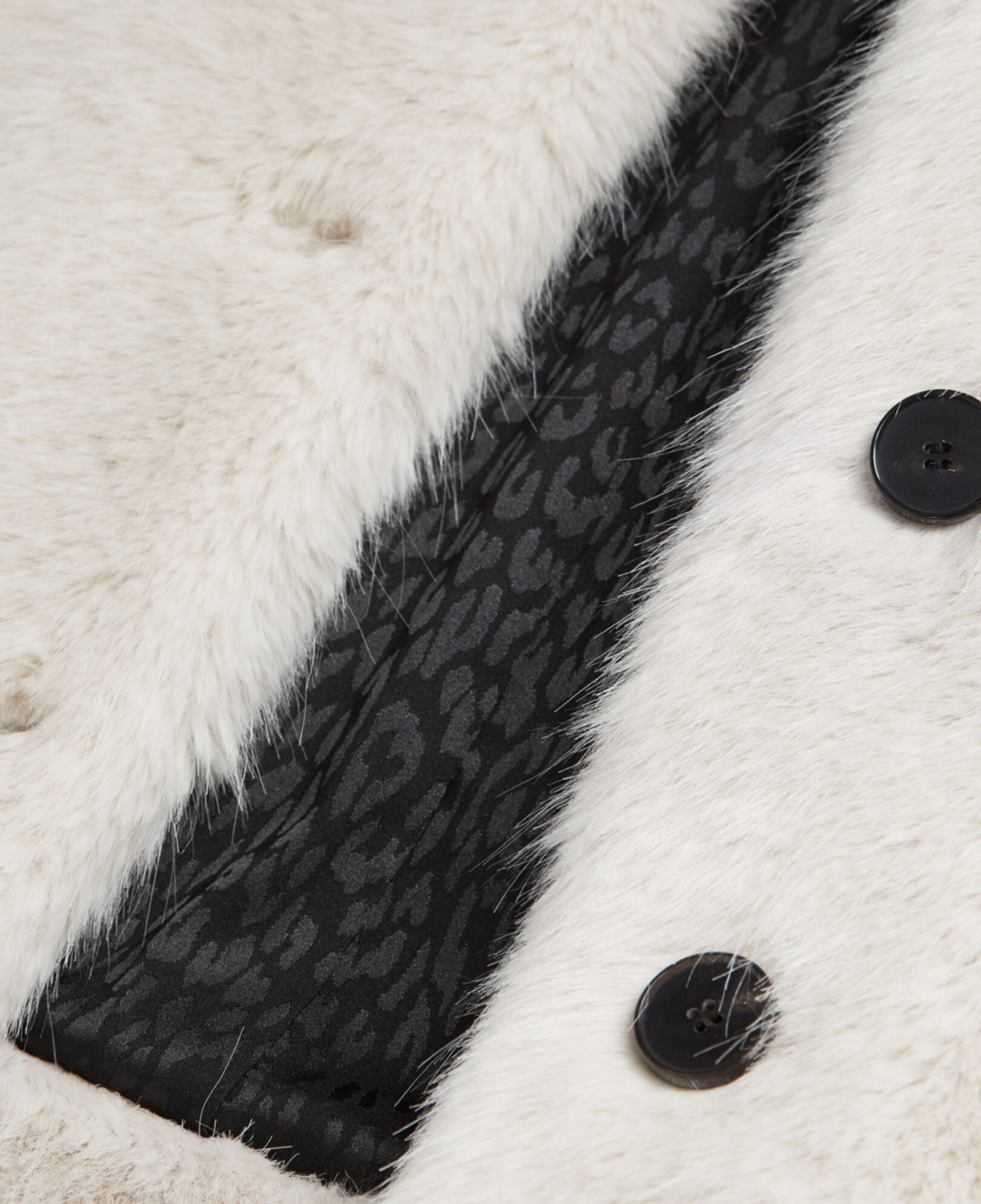 White faux fur coat | The Kooples US