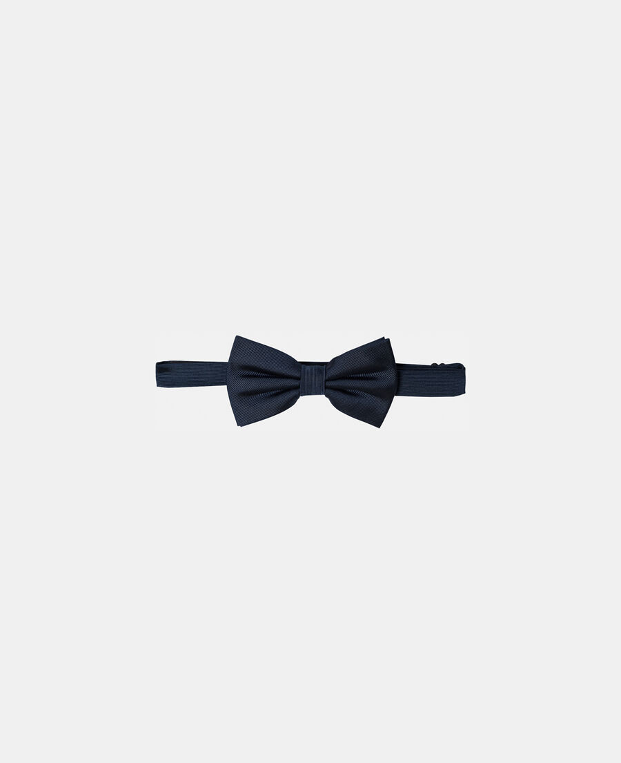 Plain Navy Blue Bow Tie In Silk The Kooples