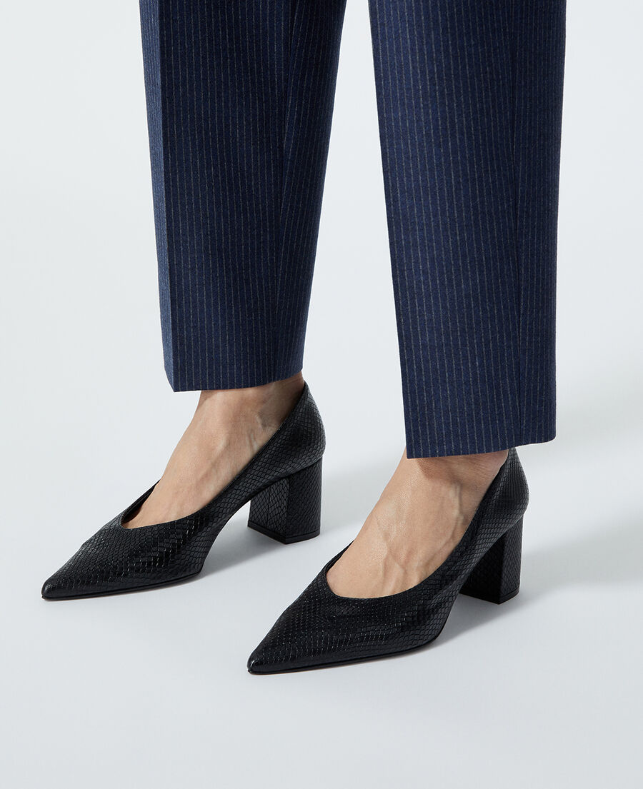 Escarpins noir en cuir | The Kooples - France