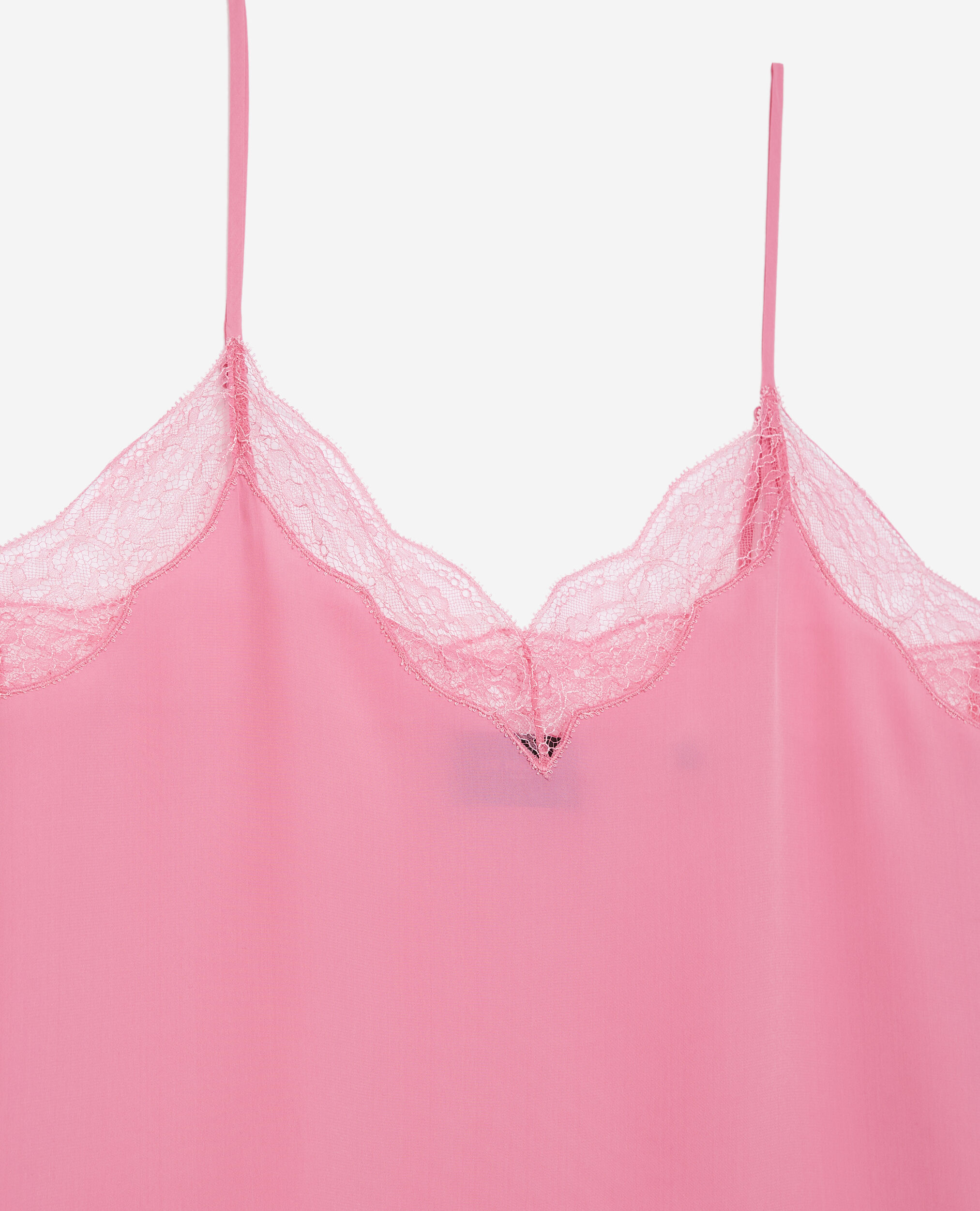 Caraco fluide rose détail dentelle | The Kooples - France