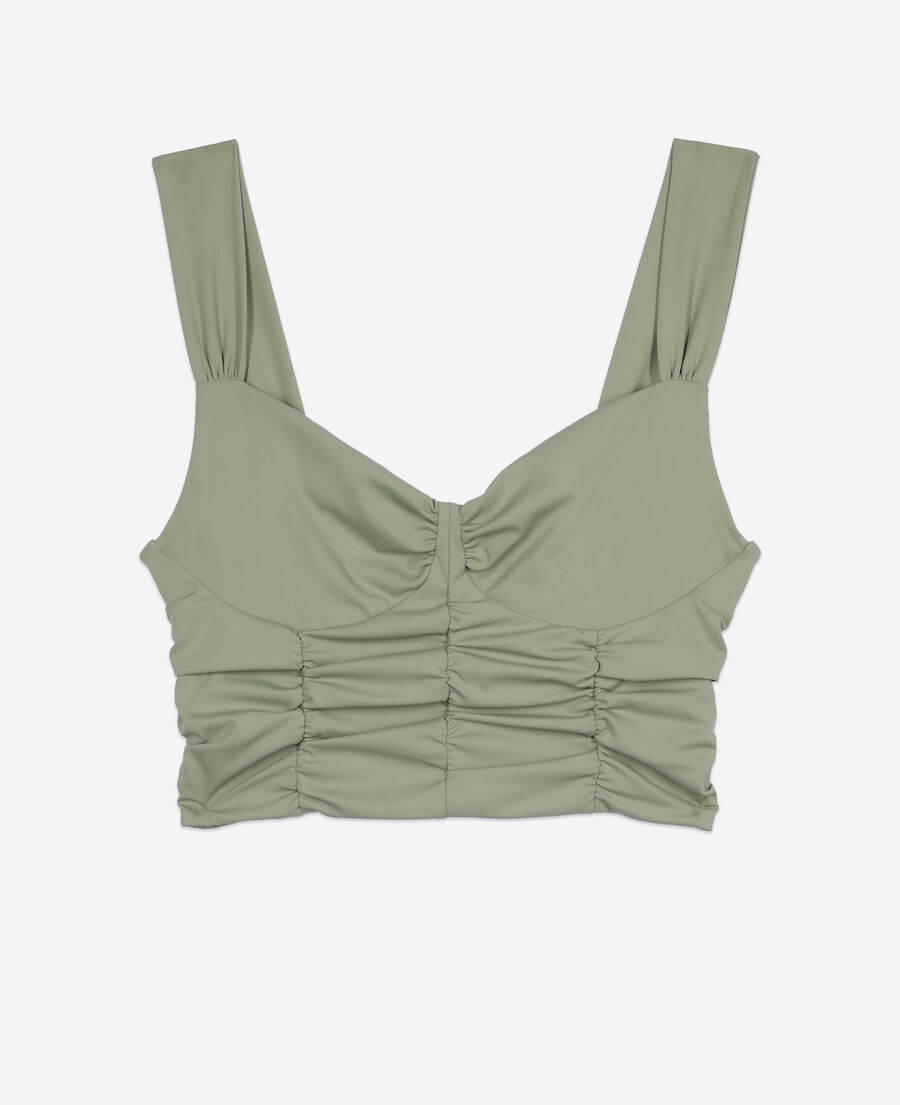 Short light green top with shirring | The Kooples