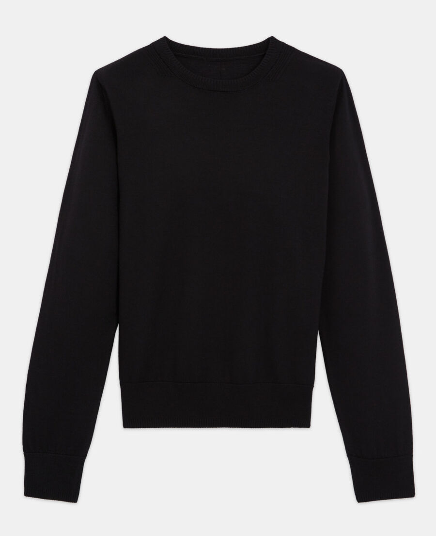 Fine black merino sweater | The Kooples - US
