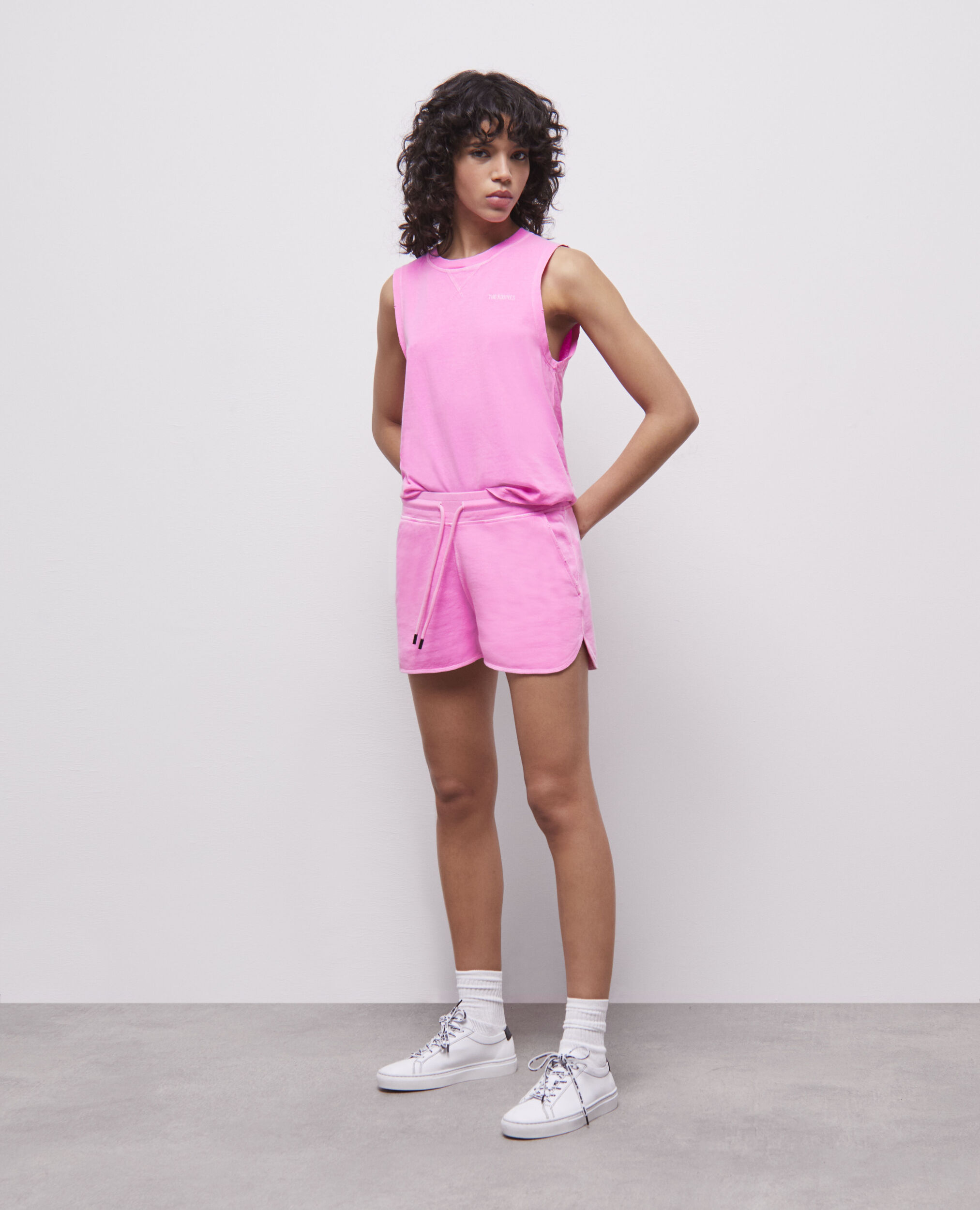 Women's fluorescent pink t-shirt with logo | The Kooples