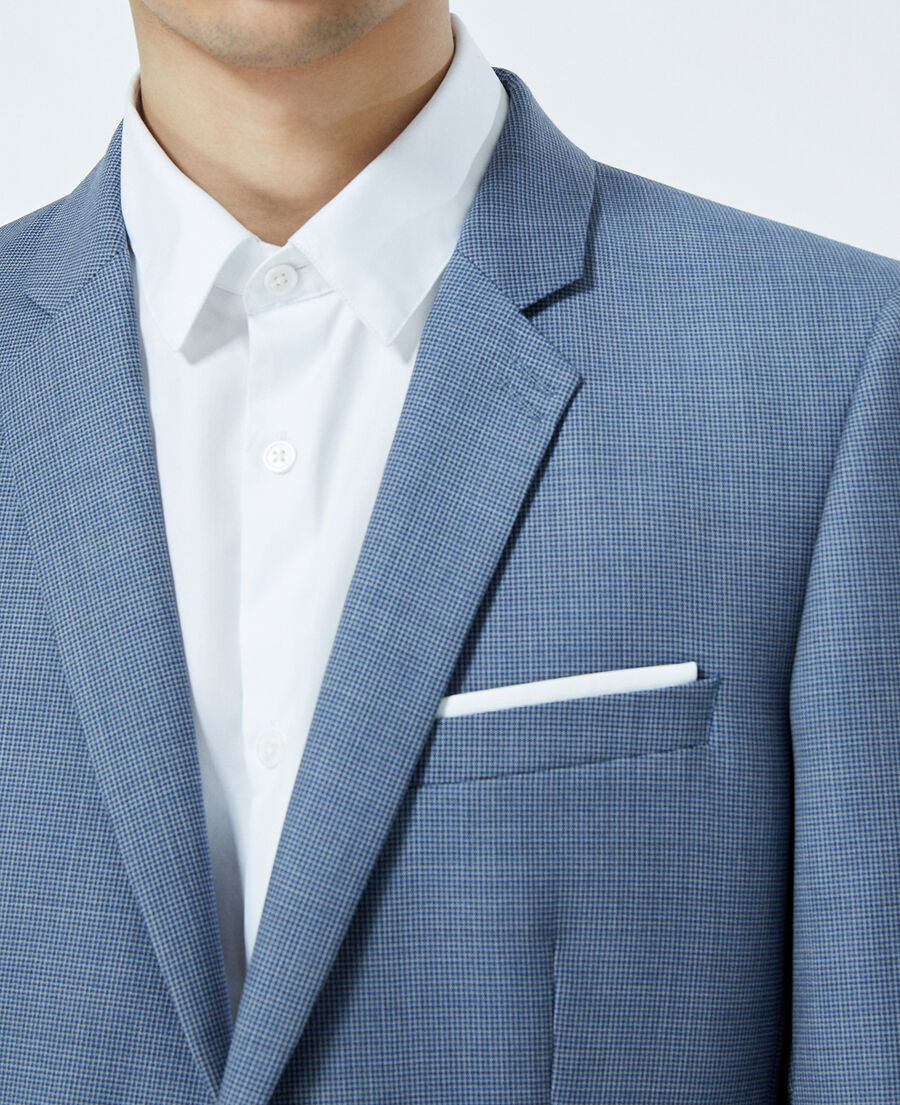 Formal light blue jacket with check motif | The Kooples - UK