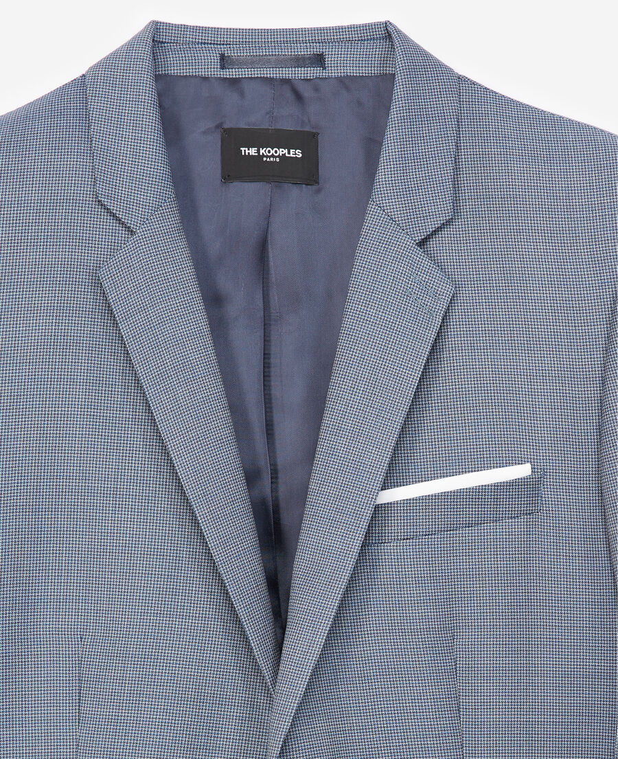 Formal light blue jacket with check motif | The Kooples - UK