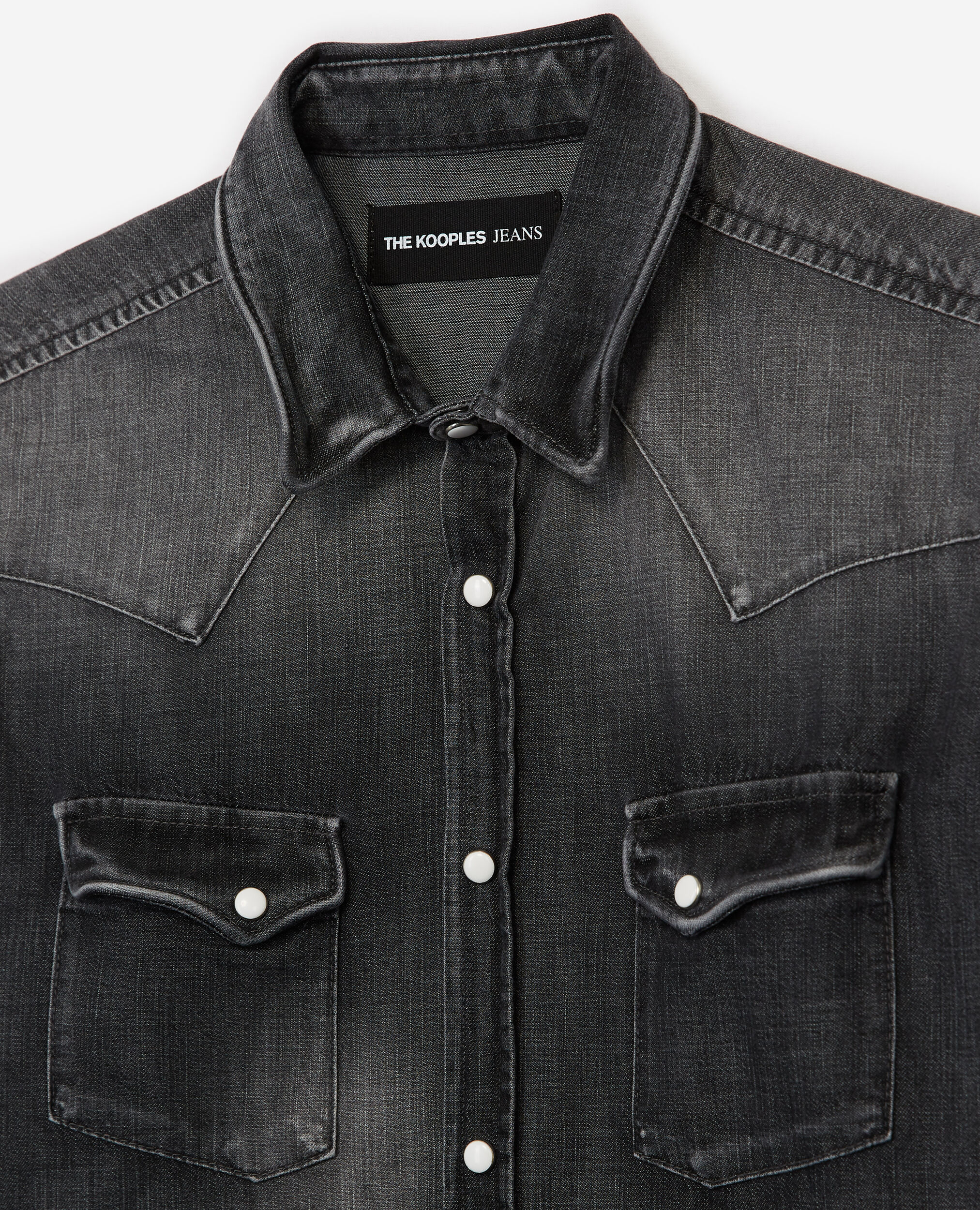 Faded grey denim shirt with western details | The Kooples