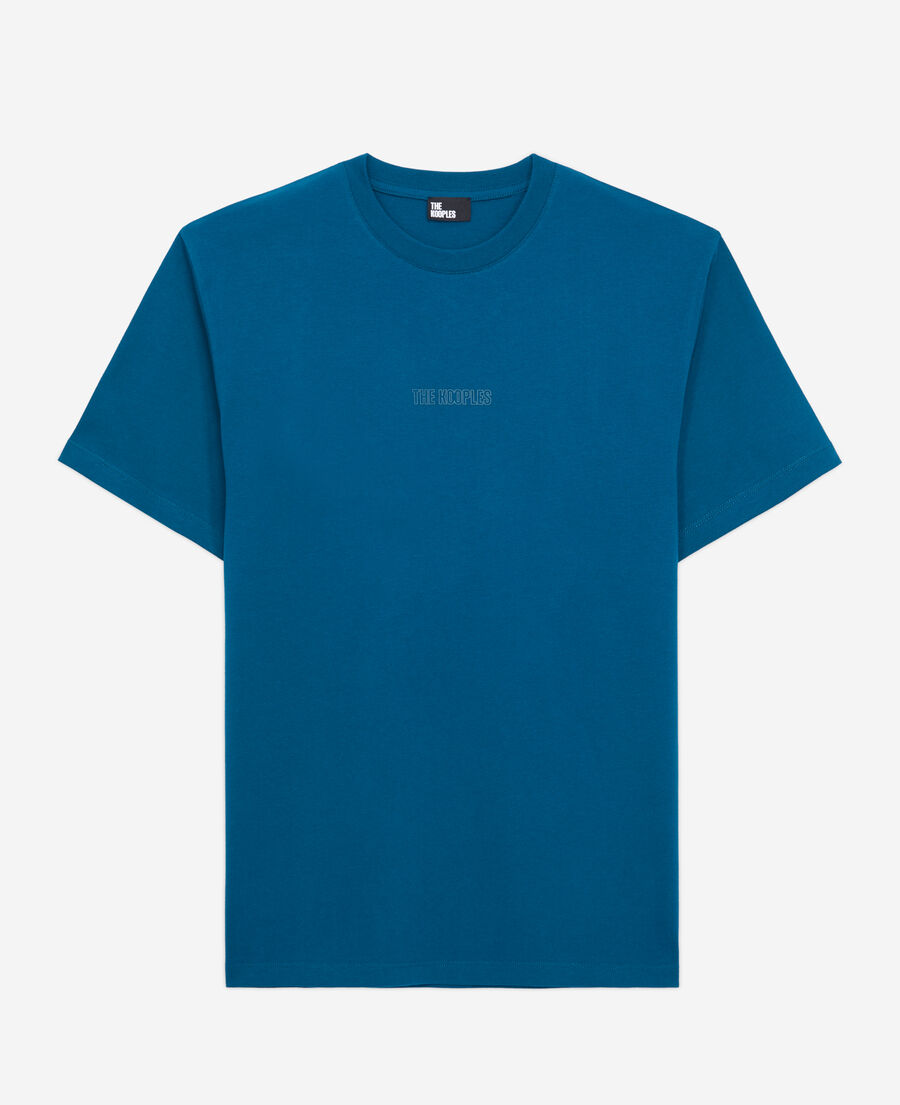 Men's blue t-shirt with logo | The Kooples - US
