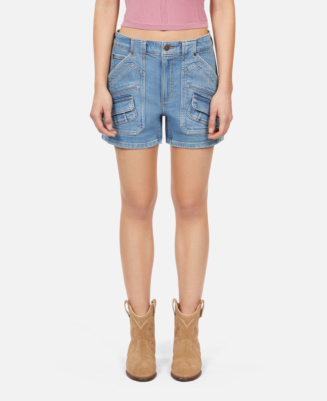 Light Blue Denim Shorts The Kooples