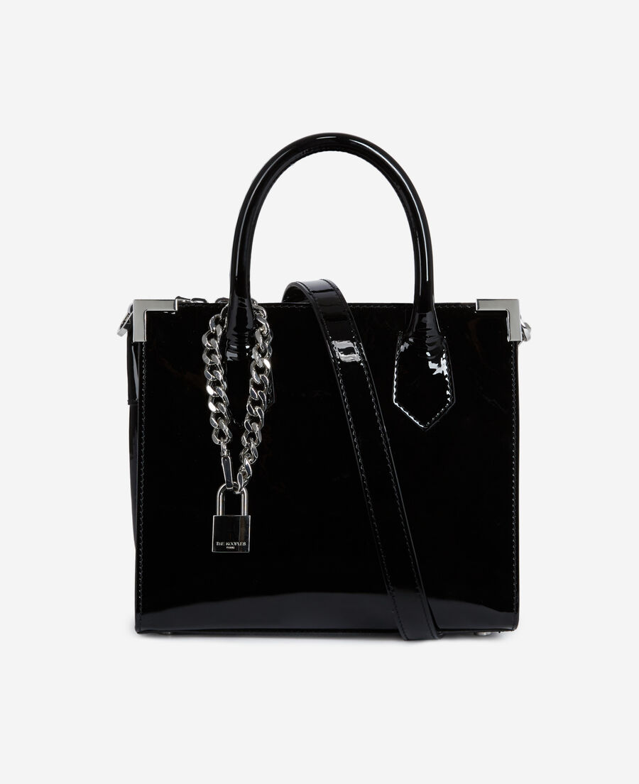 Medium Ming bag in black leather | The Kooples