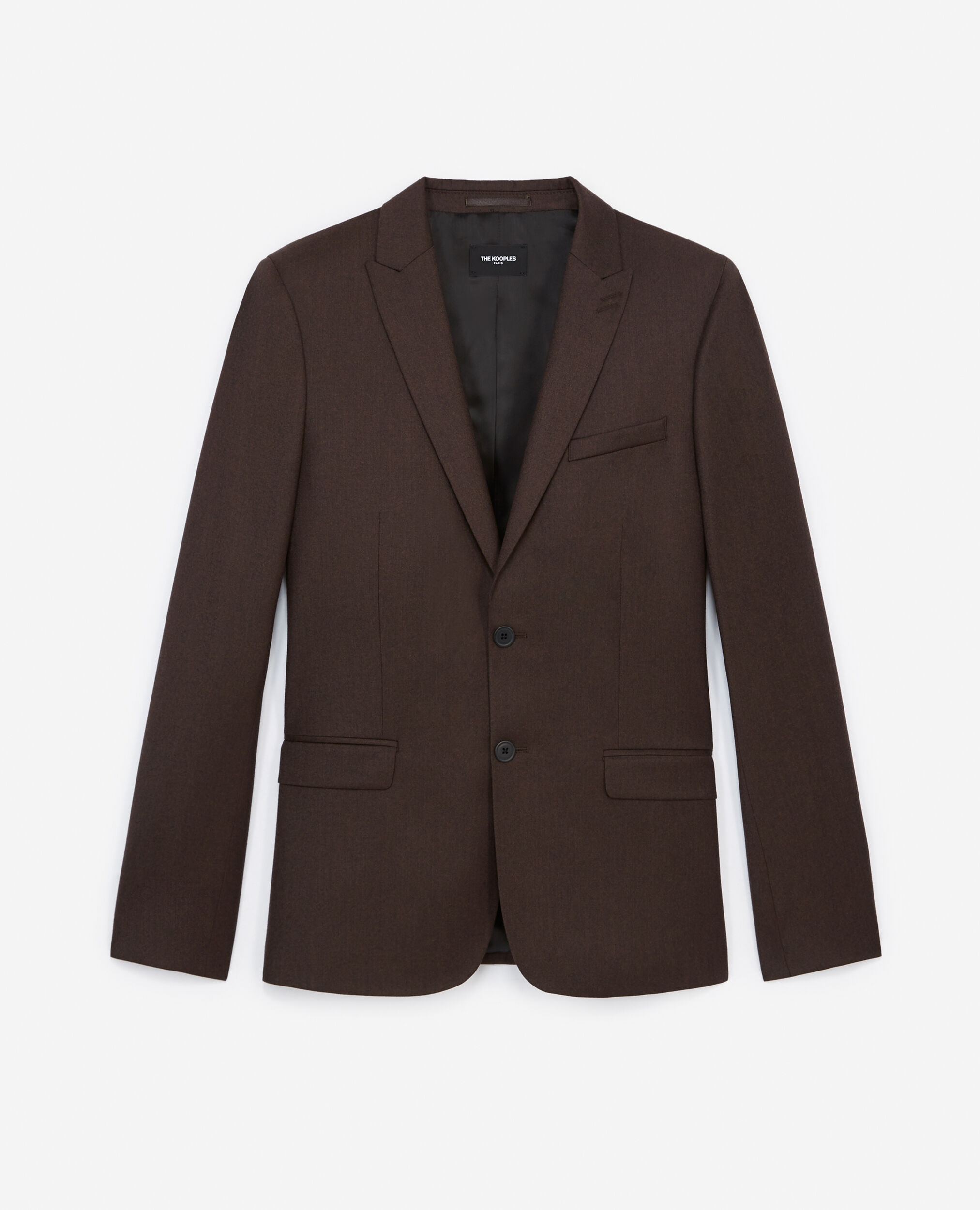 Fitted Brown Wool Suit Jacket
