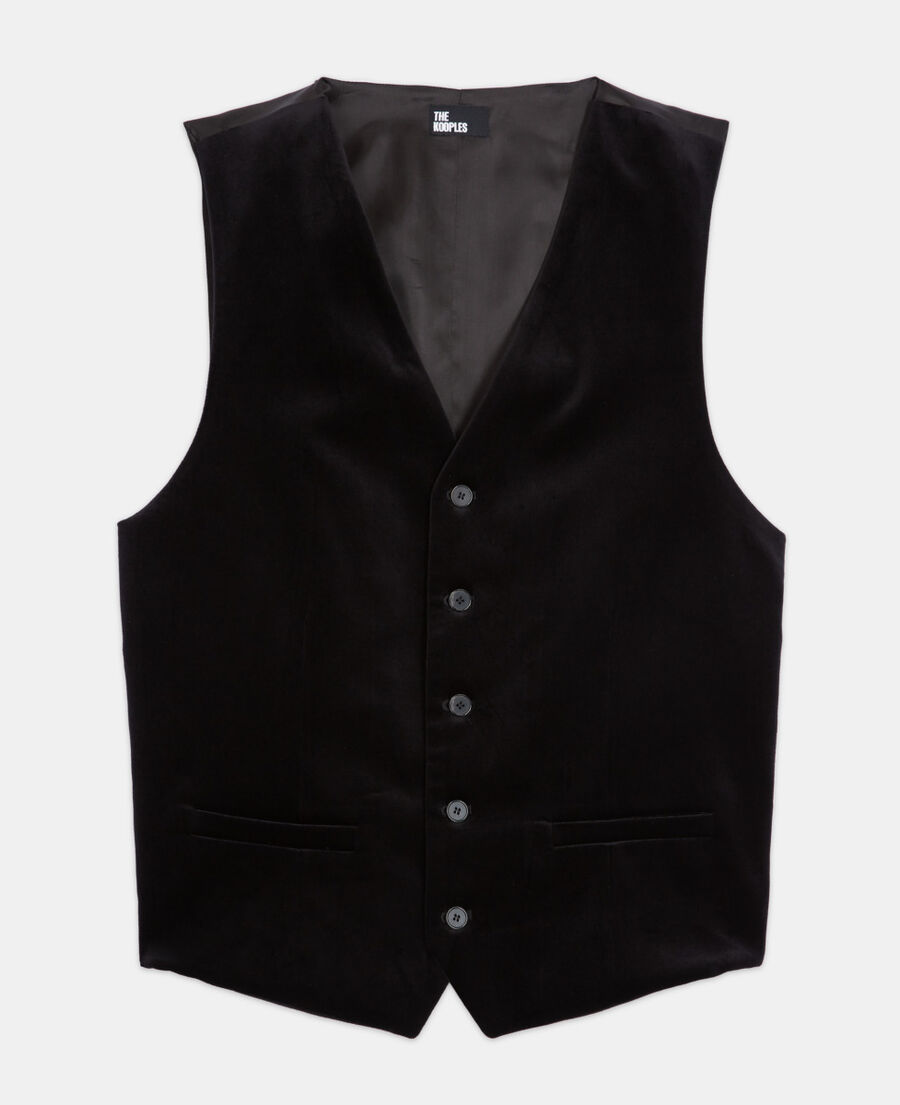Black velvet suit vest | The Kooples - US