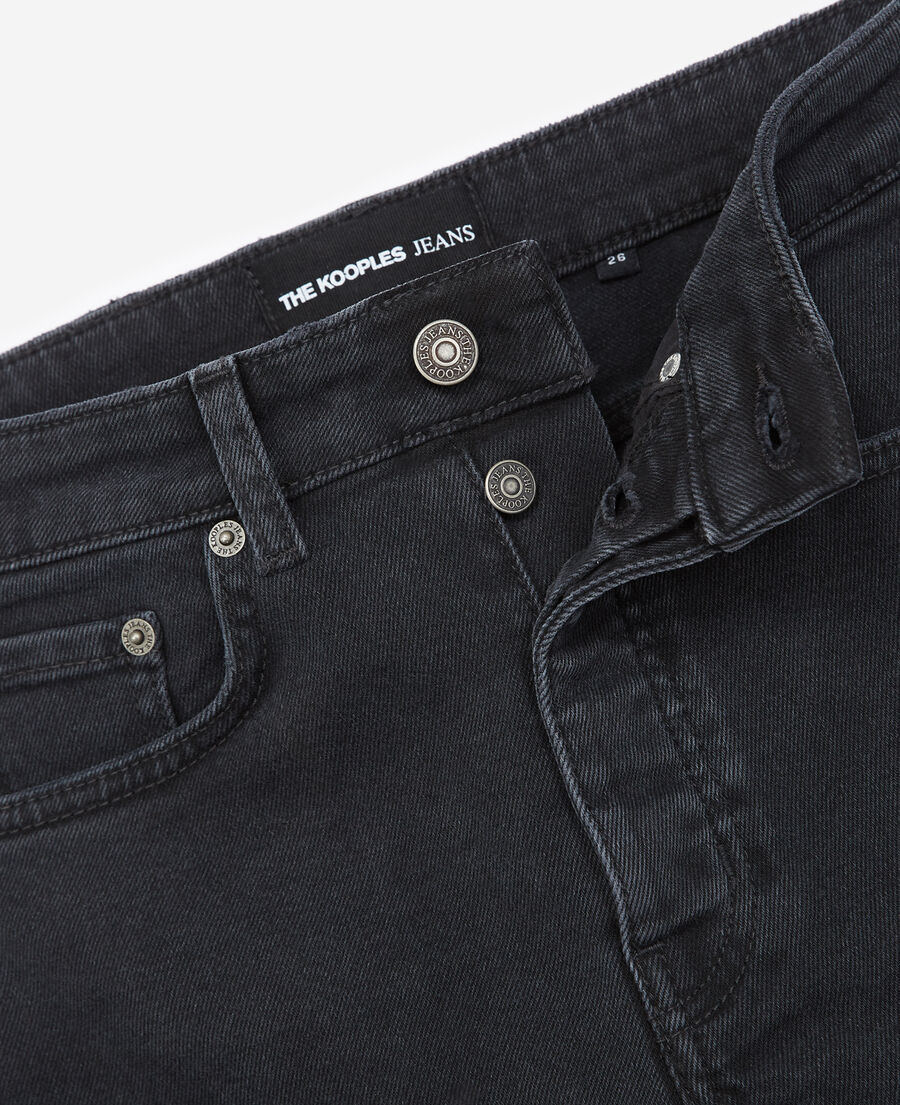 Black straight-cut jeans with western belt | The Kooples