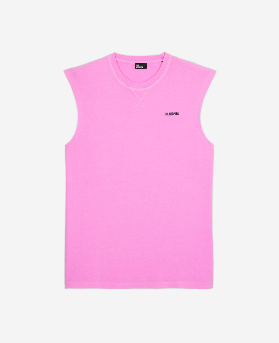 T Shirt Homme Rose Fluo Avec Logo The Kooples France