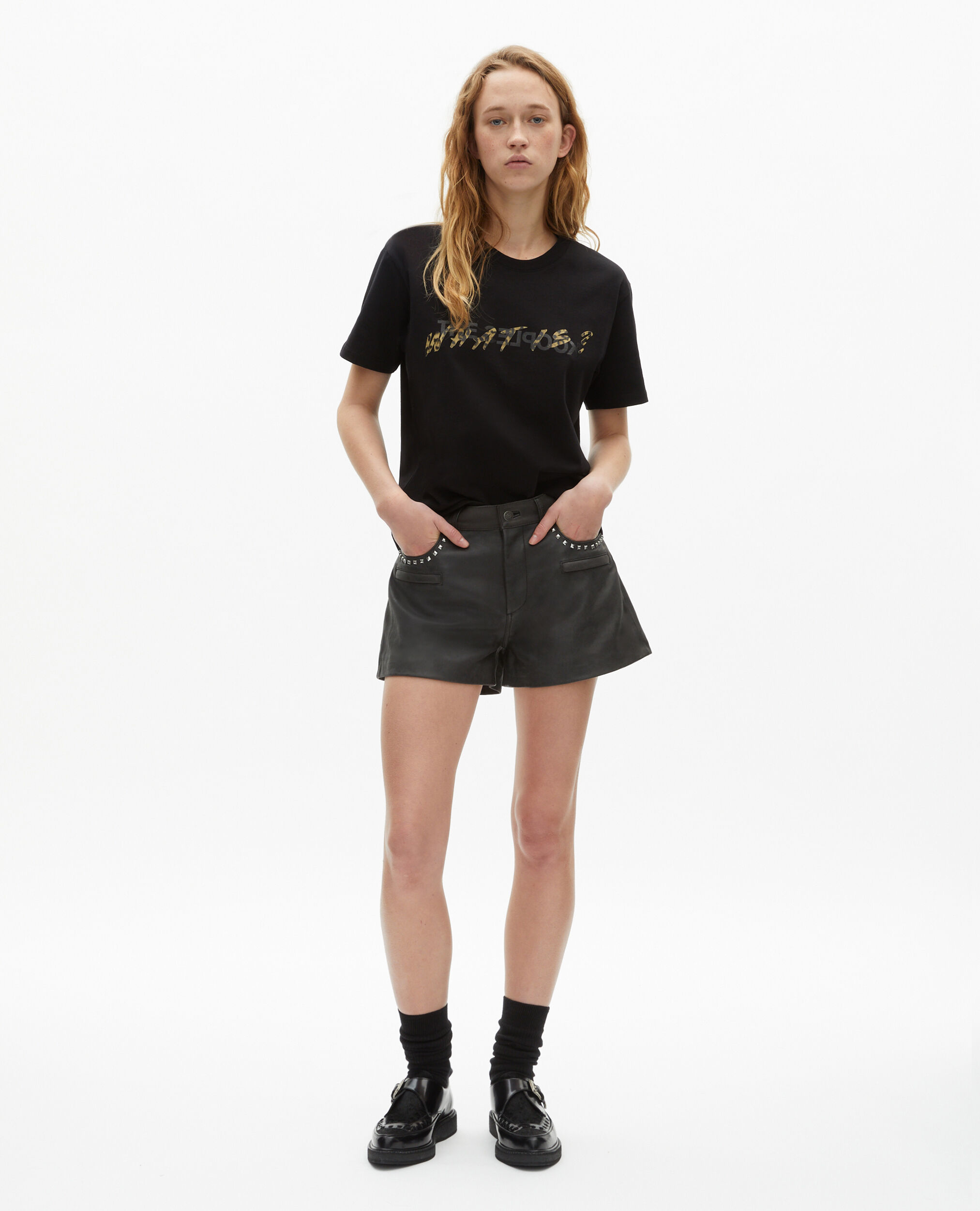 T-shirt Femme What is noir et léopard | The Kooples - France