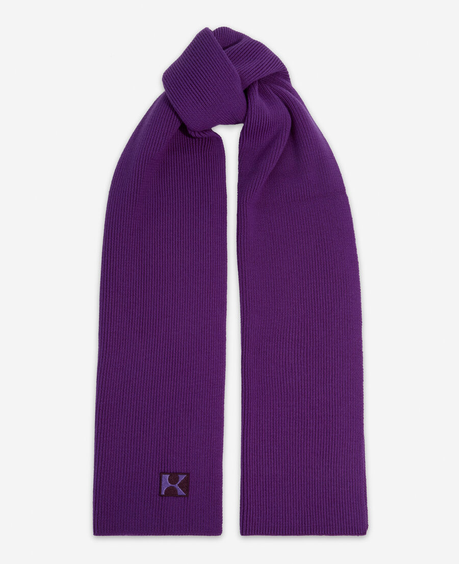 Purple wool scarf with woven edging | The Kooples