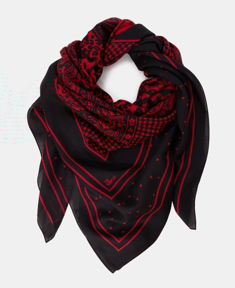 Red printed scarf | The Kooples