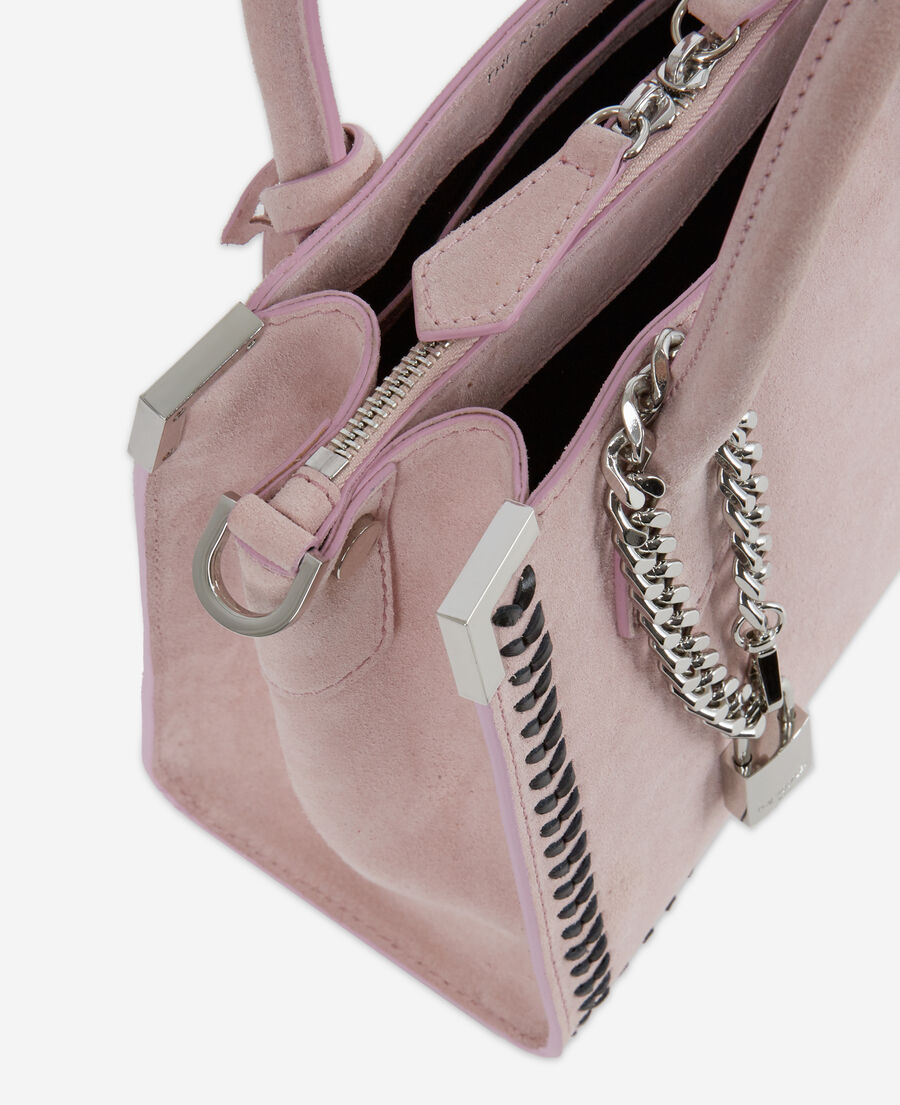 Medium Ming bag in pink leather | The Kooples