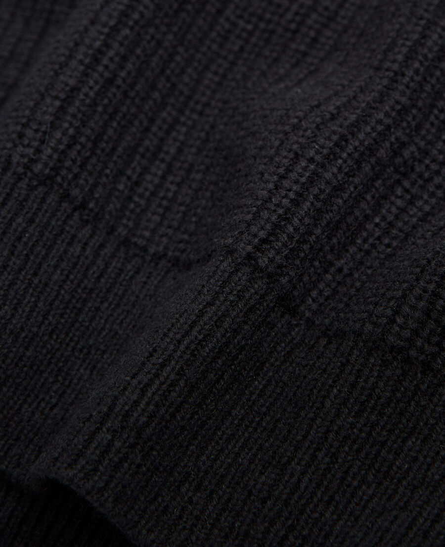 Loose black wool sweater with chain details | The Kooples