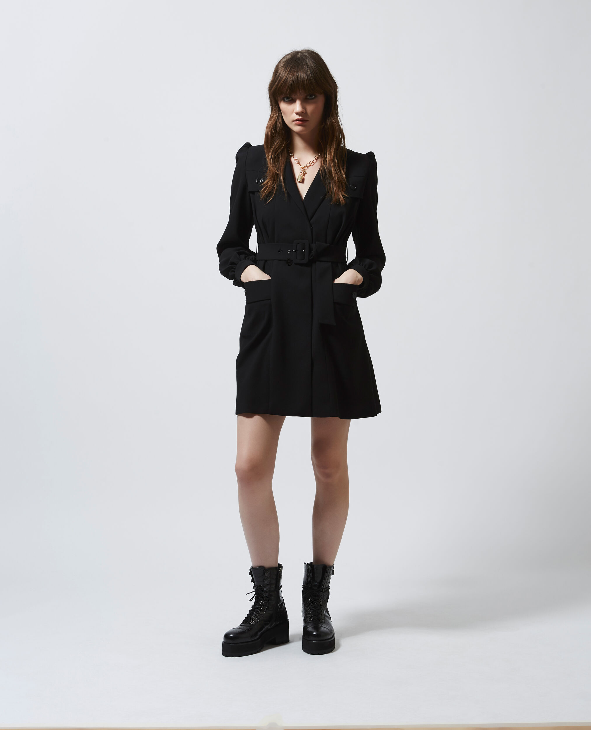 Black tailored formal rock-style dress | The Kooples