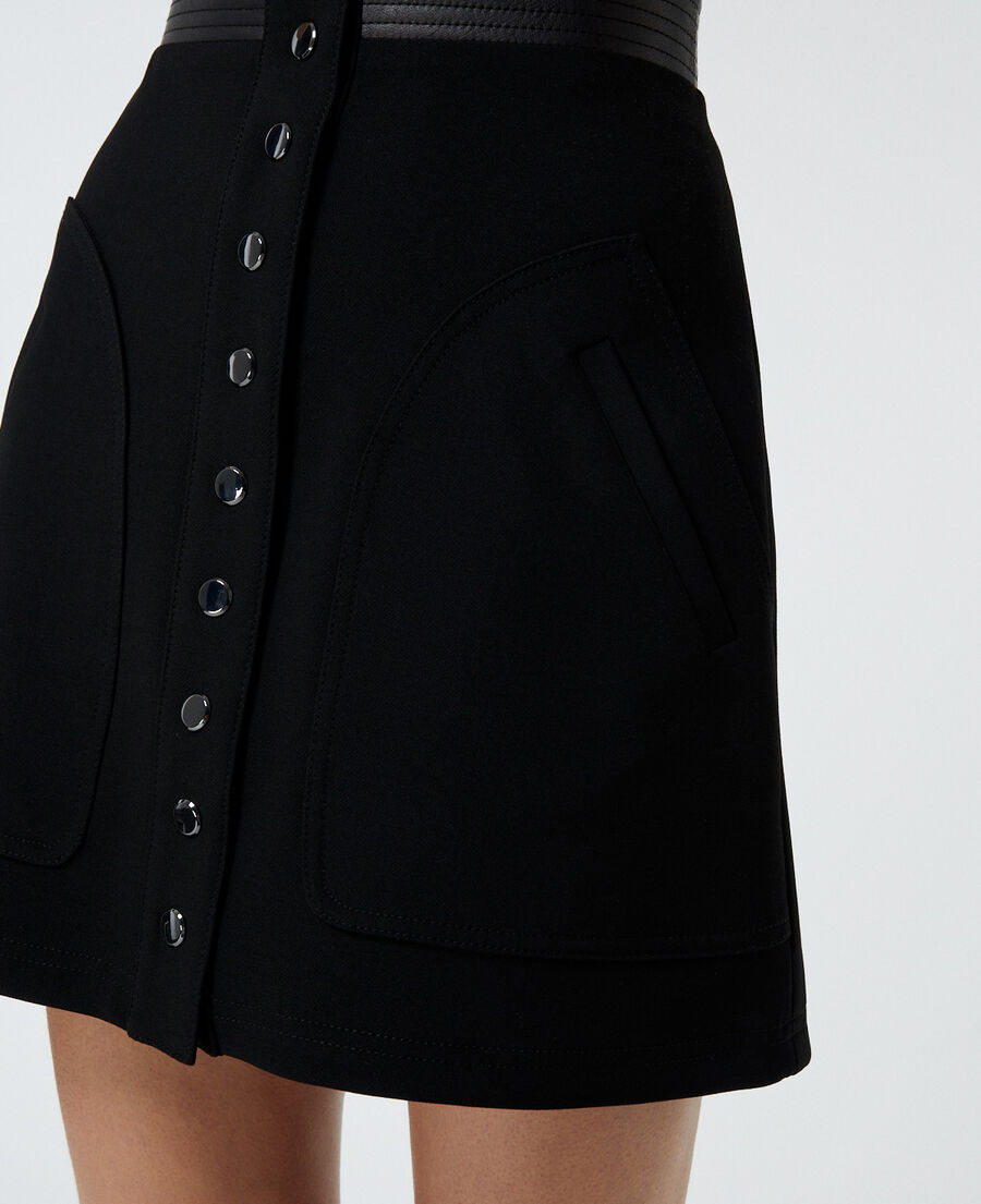 A-line short black skirt with pockets | The Kooples