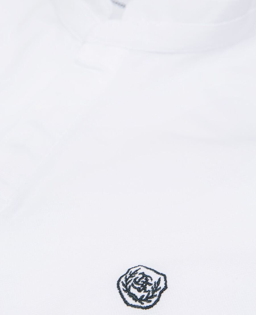 Polo blanc col officier
