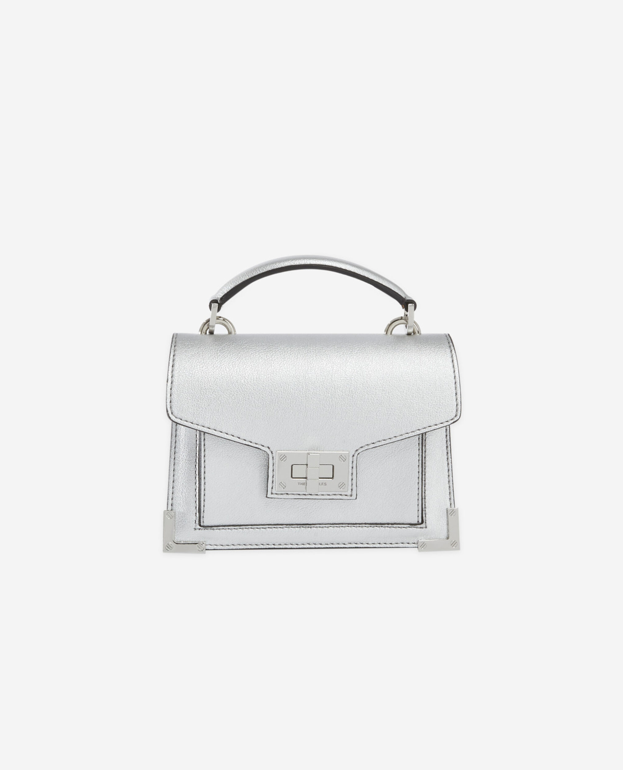 Nano Emily bag in silver leather | The Kooples