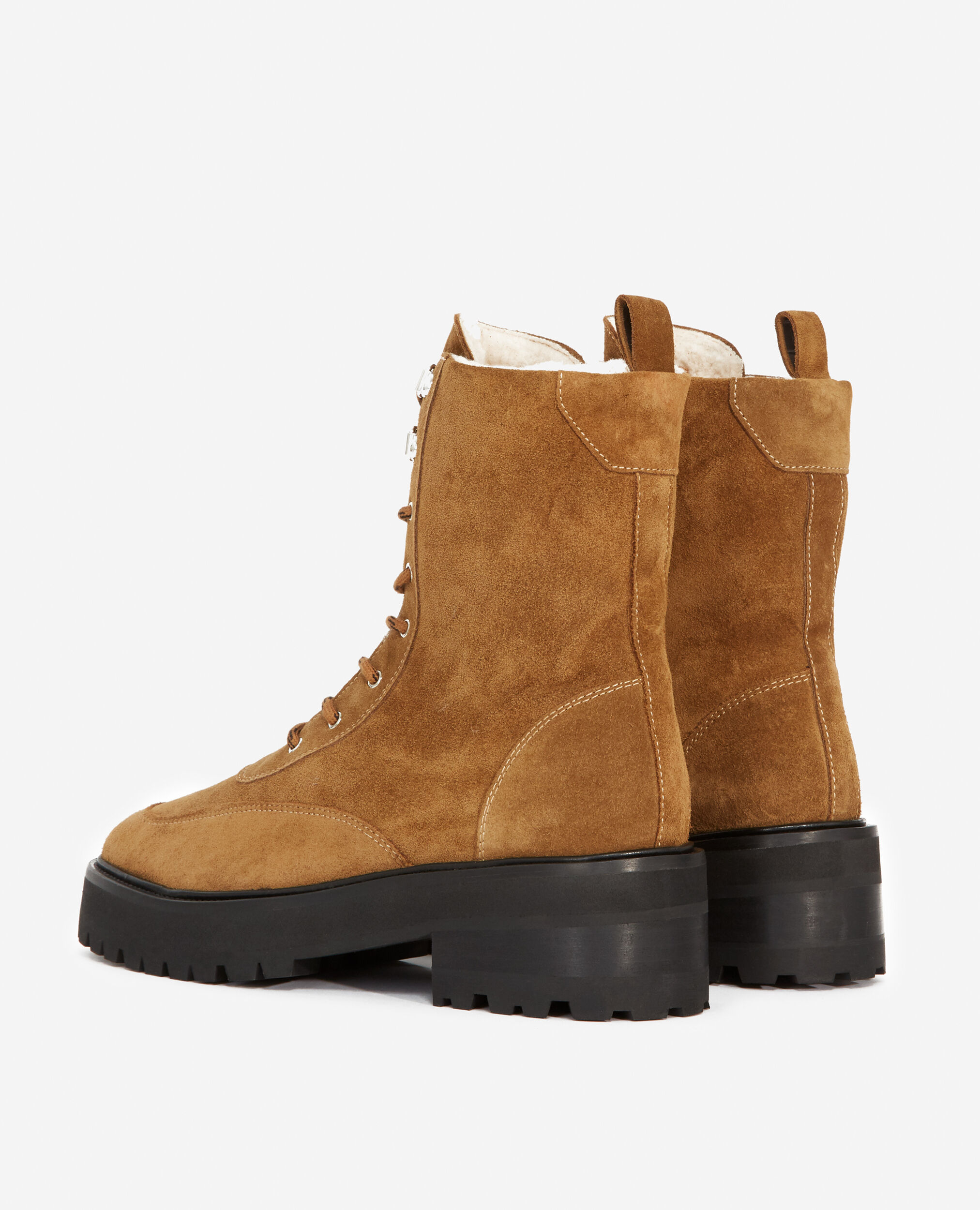Camel suede ankle boots with lining | The Kooples