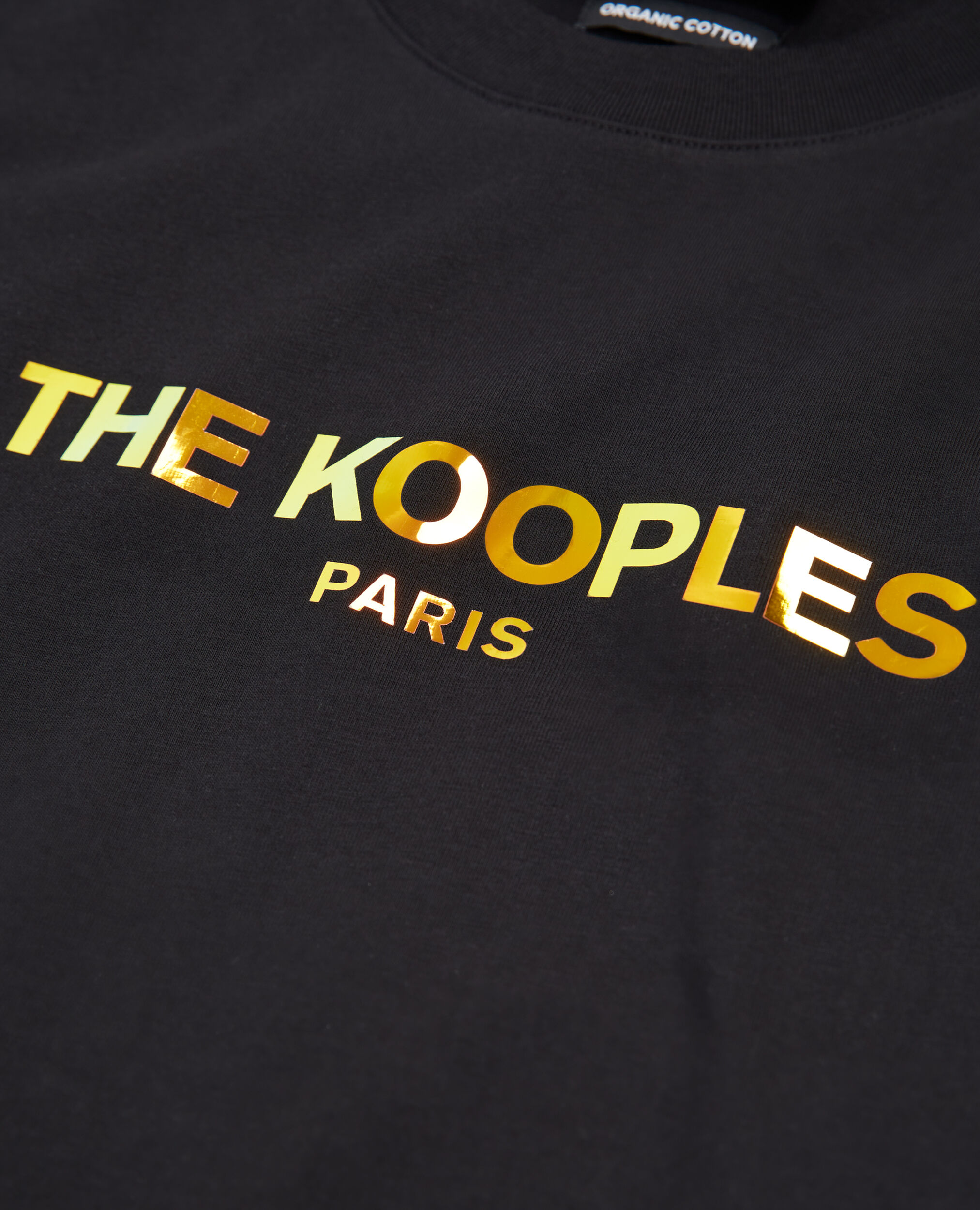 T-shirt noir coton à logo The Kooples | The Kooples - France