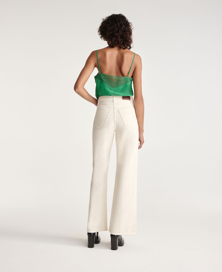 Green silk camisole with lace | The Kooples