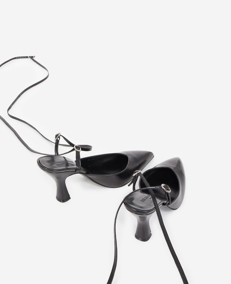 Lace-up black high-heeled pumps | The Kooples - UK
