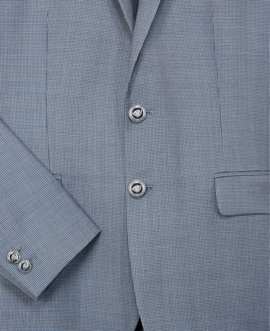 Formal light blue jacket with check motif | The Kooples - UK