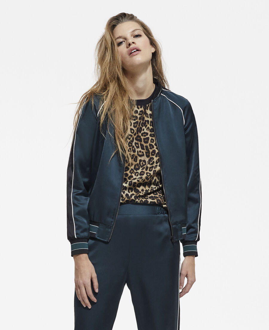 Two-tone zipped sweatshirt | The Kooples - UK