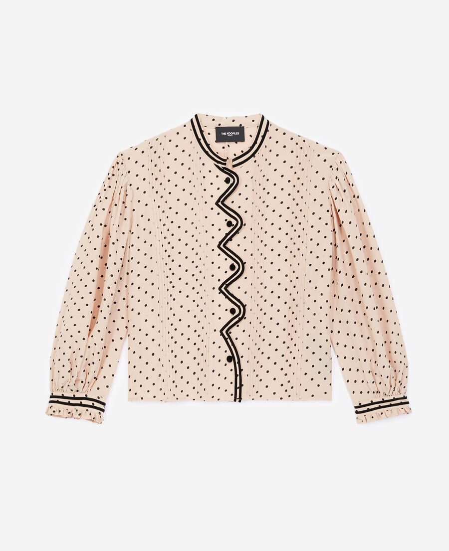 Top fluide rose à pois détails velours | The Kooples