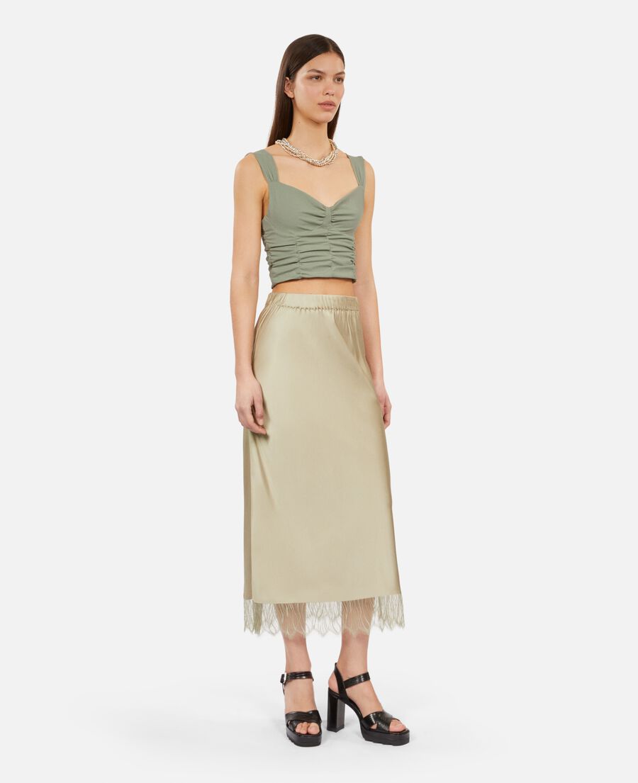 Short light green top with shirring | The Kooples