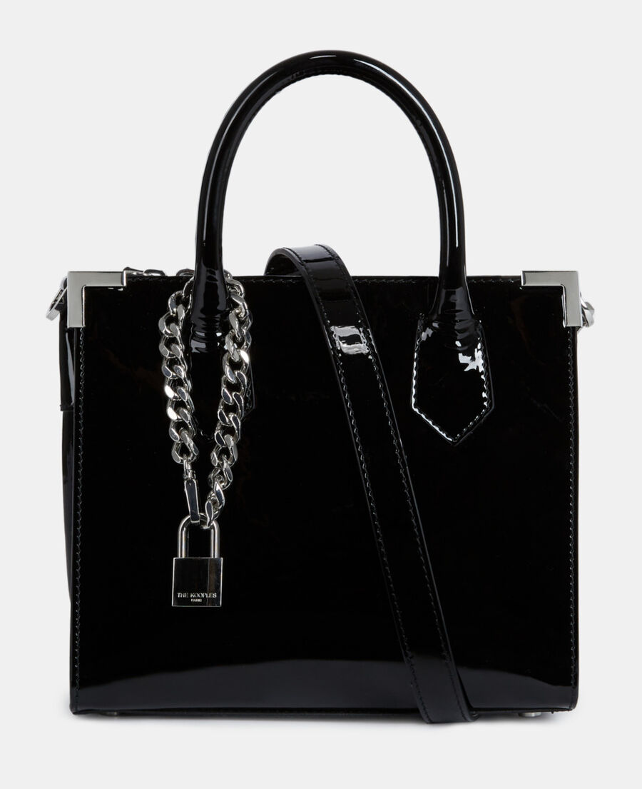 Medium Ming bag in black leather | The Kooples