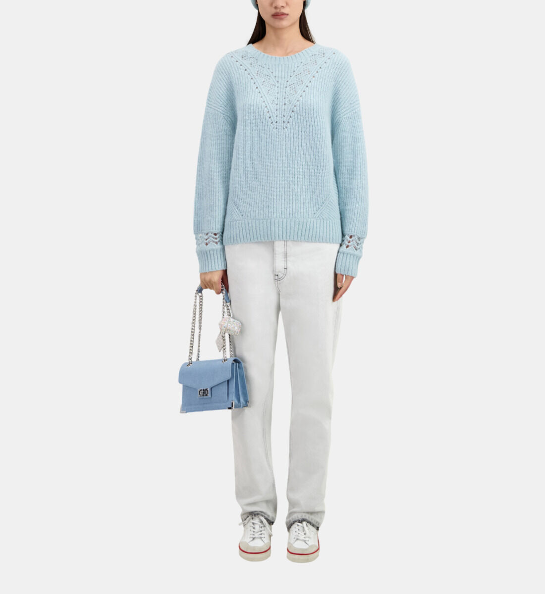 Pull bleu en laine mélangée | The Kooples - France