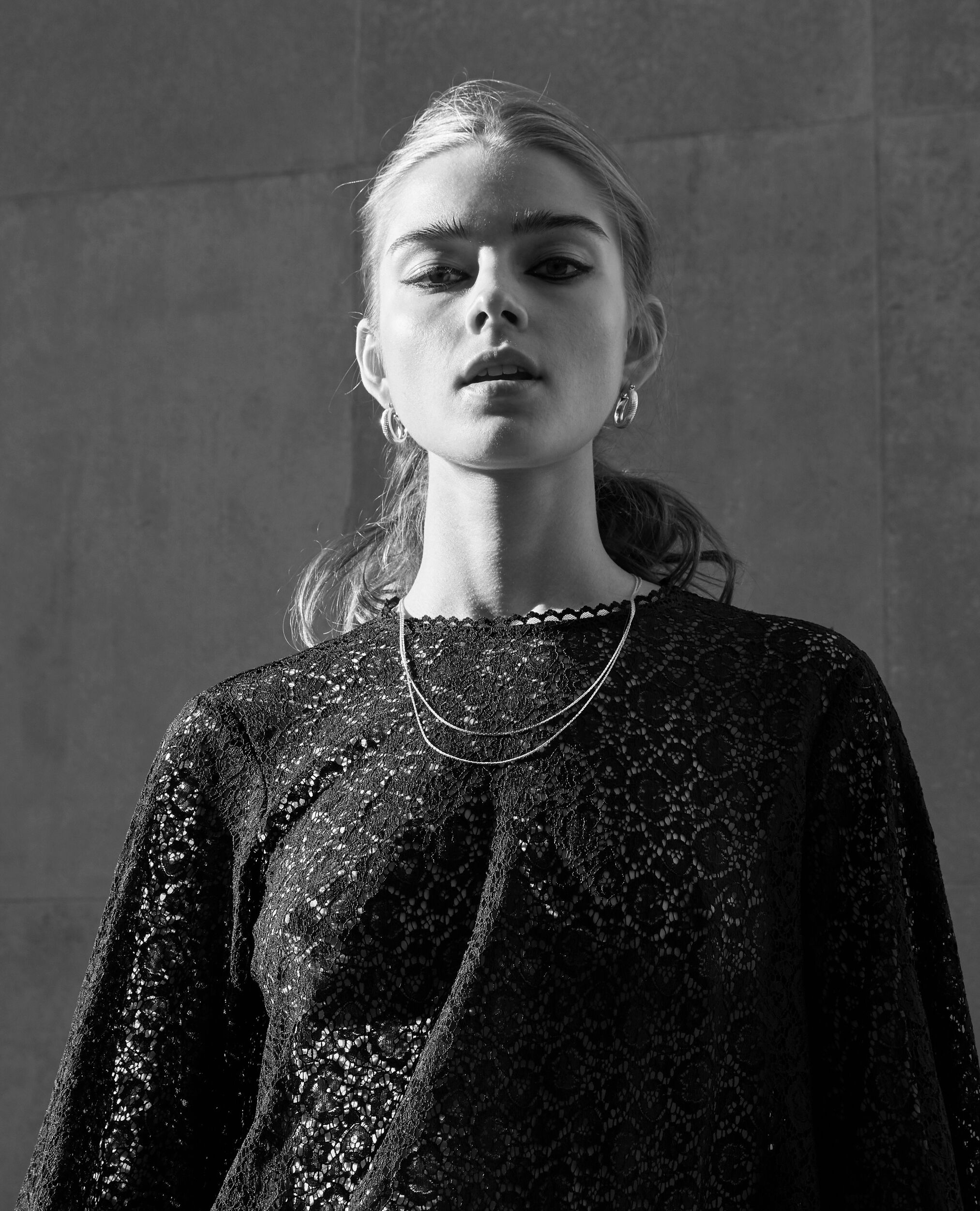 Black Lace Top With Puffed Sleeves The Kooples