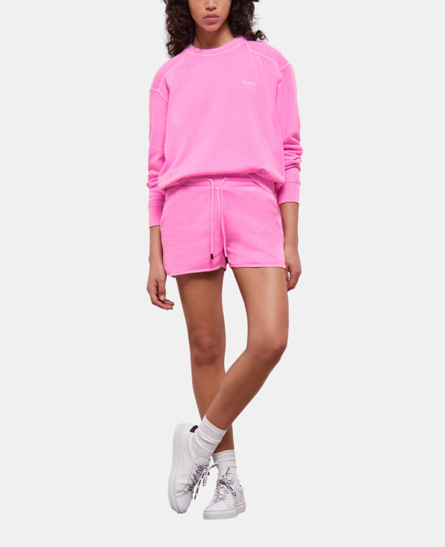 Fluorescent pink sweatshirt with logo | The Kooples - US