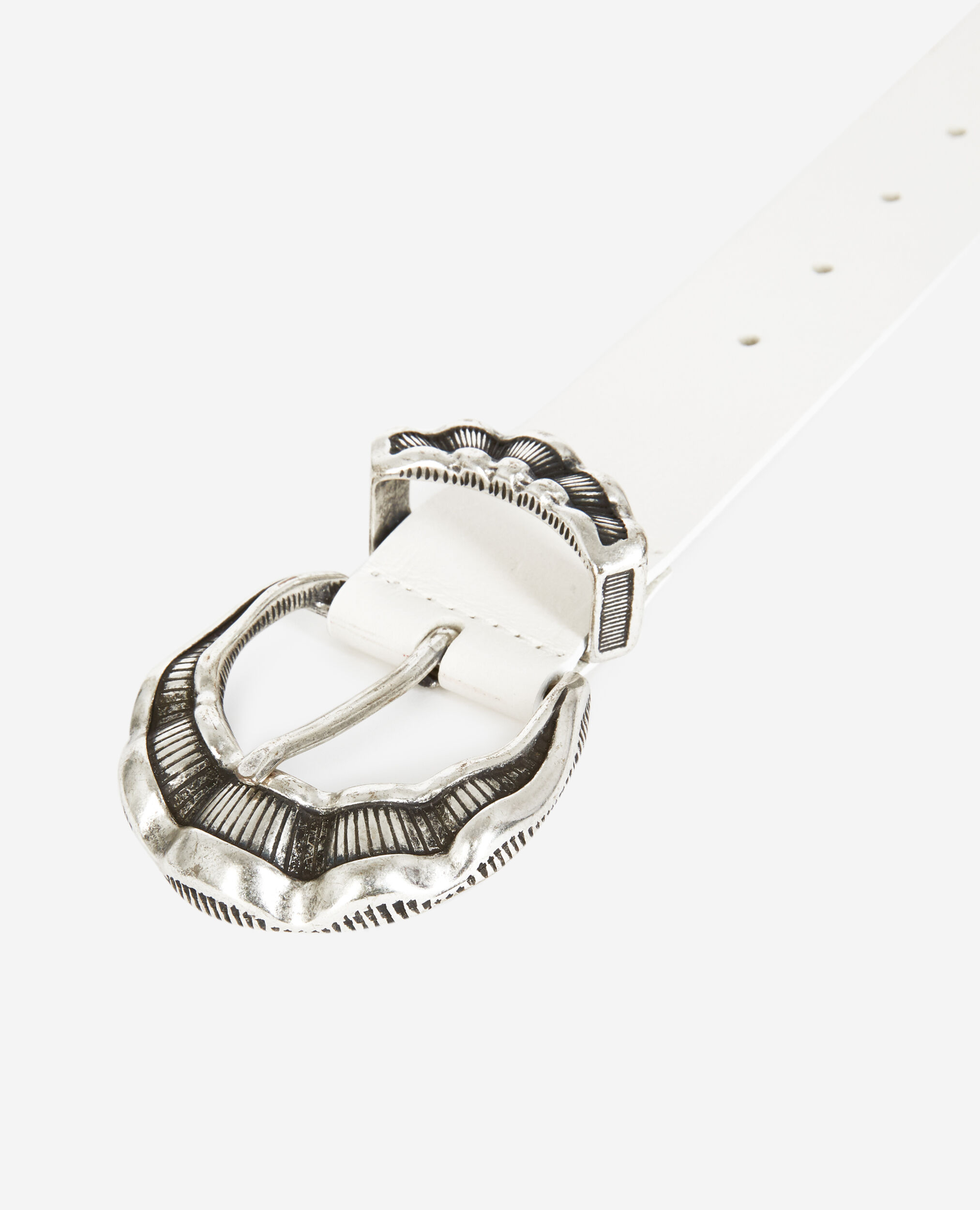 Classic white leather belt | The Kooples
