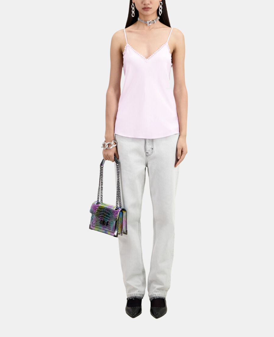 Pink camisole with lace details, this season's star piece! Discover our ...