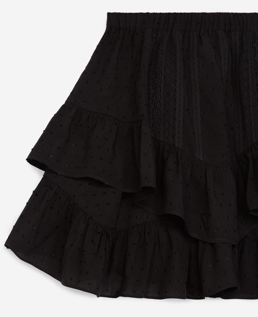 Short Flowing Frilly Black Skirt The Kooples