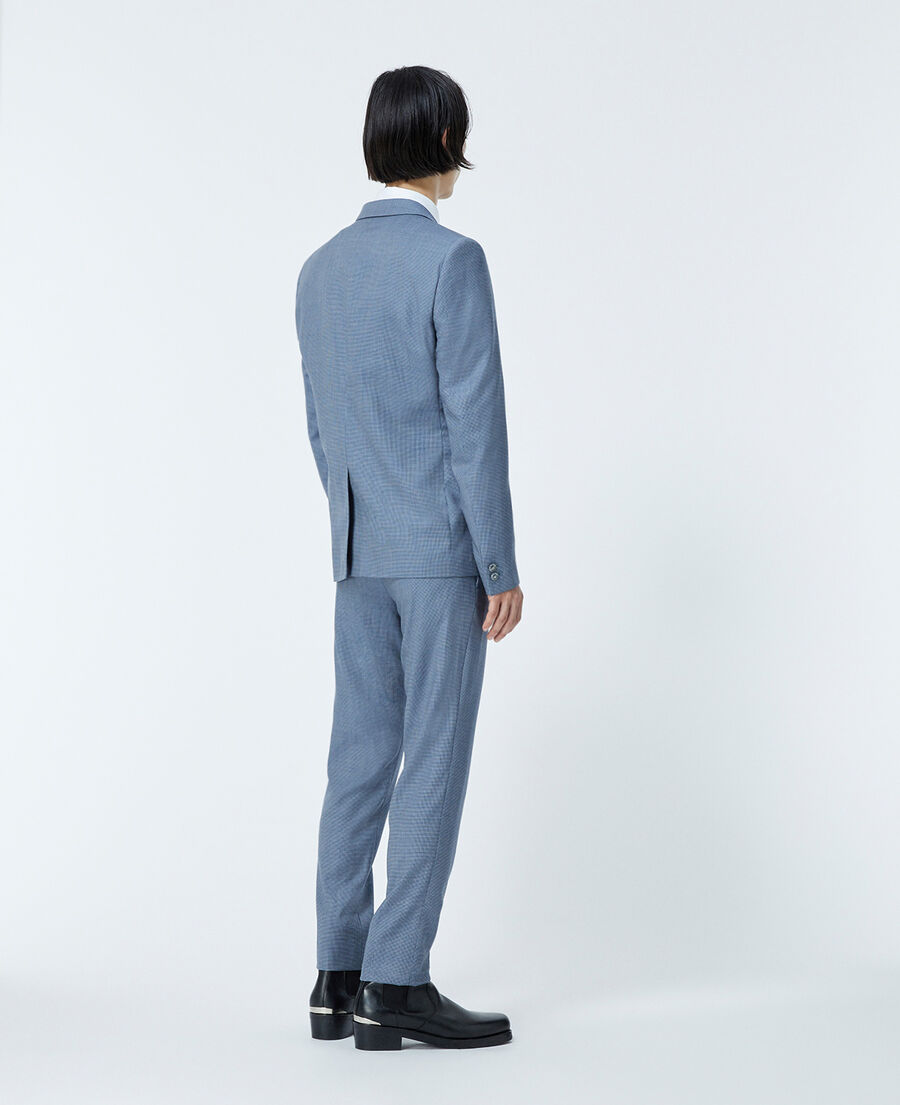 Formal light blue jacket with check motif | The Kooples - UK