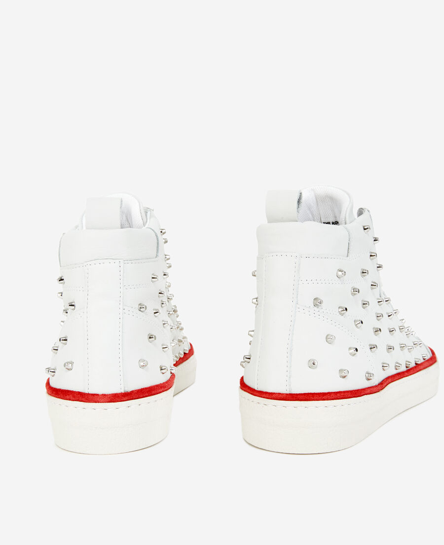 Studded white leather trainers | The Kooples