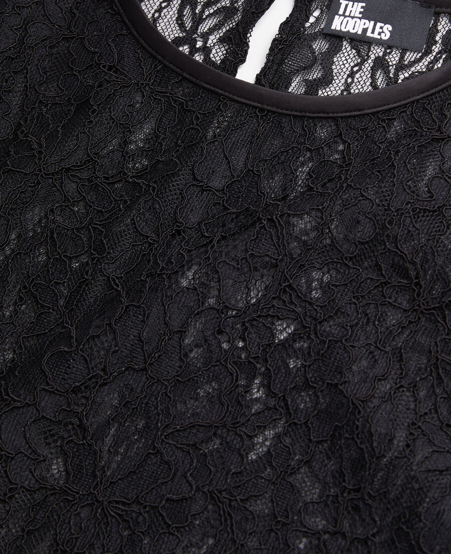 Short black lace top | The Kooples - US