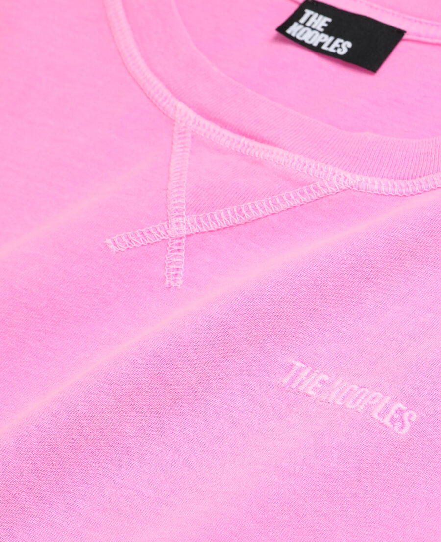 Women's fluorescent pink t-shirt with logo | The Kooples