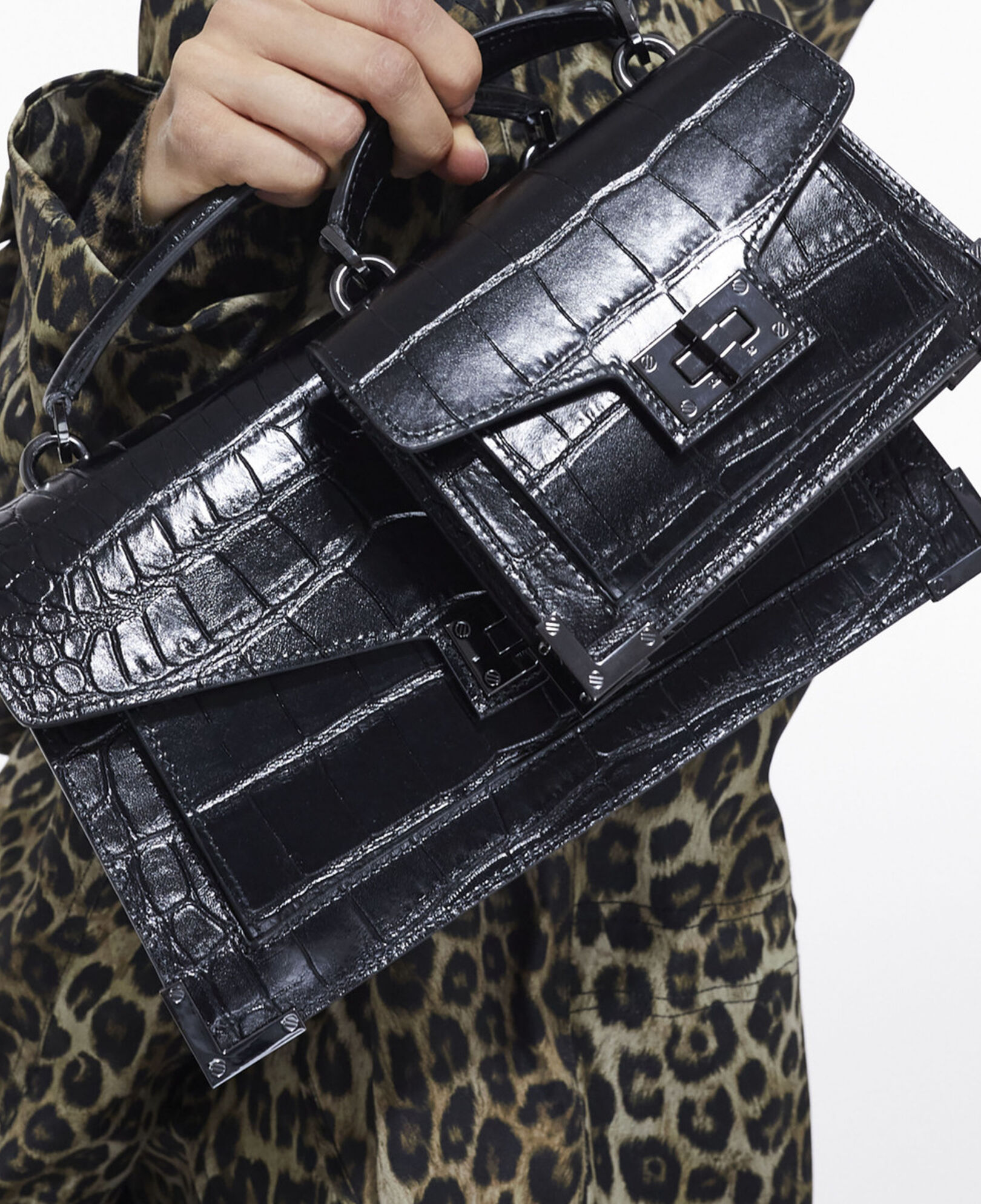 Medium black Emily bag | The Kooples US