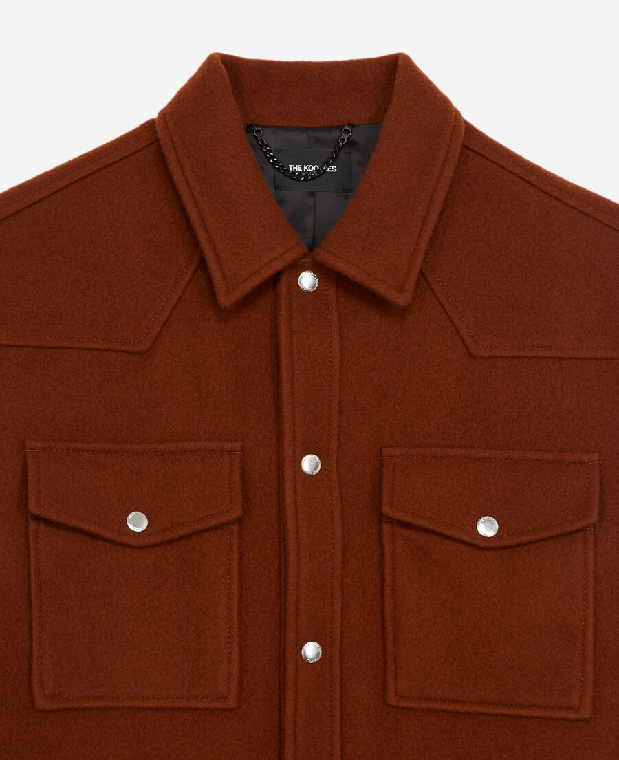 Western-style orange wool jacket | The Kooples